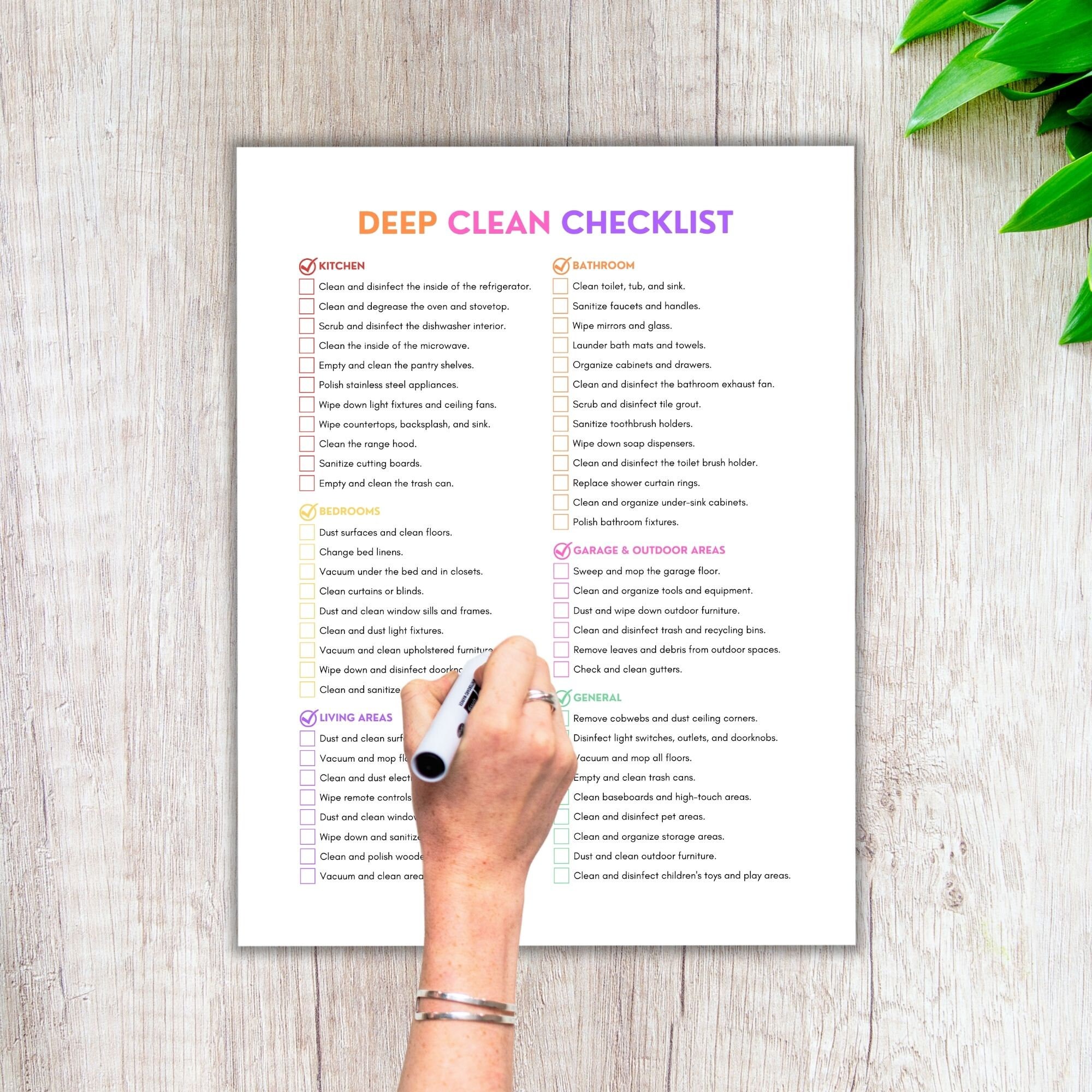 Deep Clean Checklist, Cleaning Checklist, Printable Checklist ...