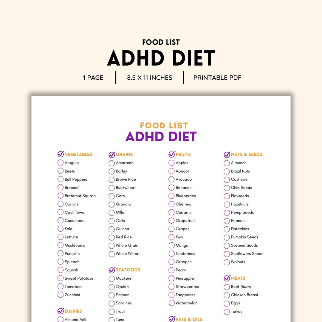 ADHD Diet, ADHD Food List, Attention Deficit, Sensory Diet, Nutrition ...