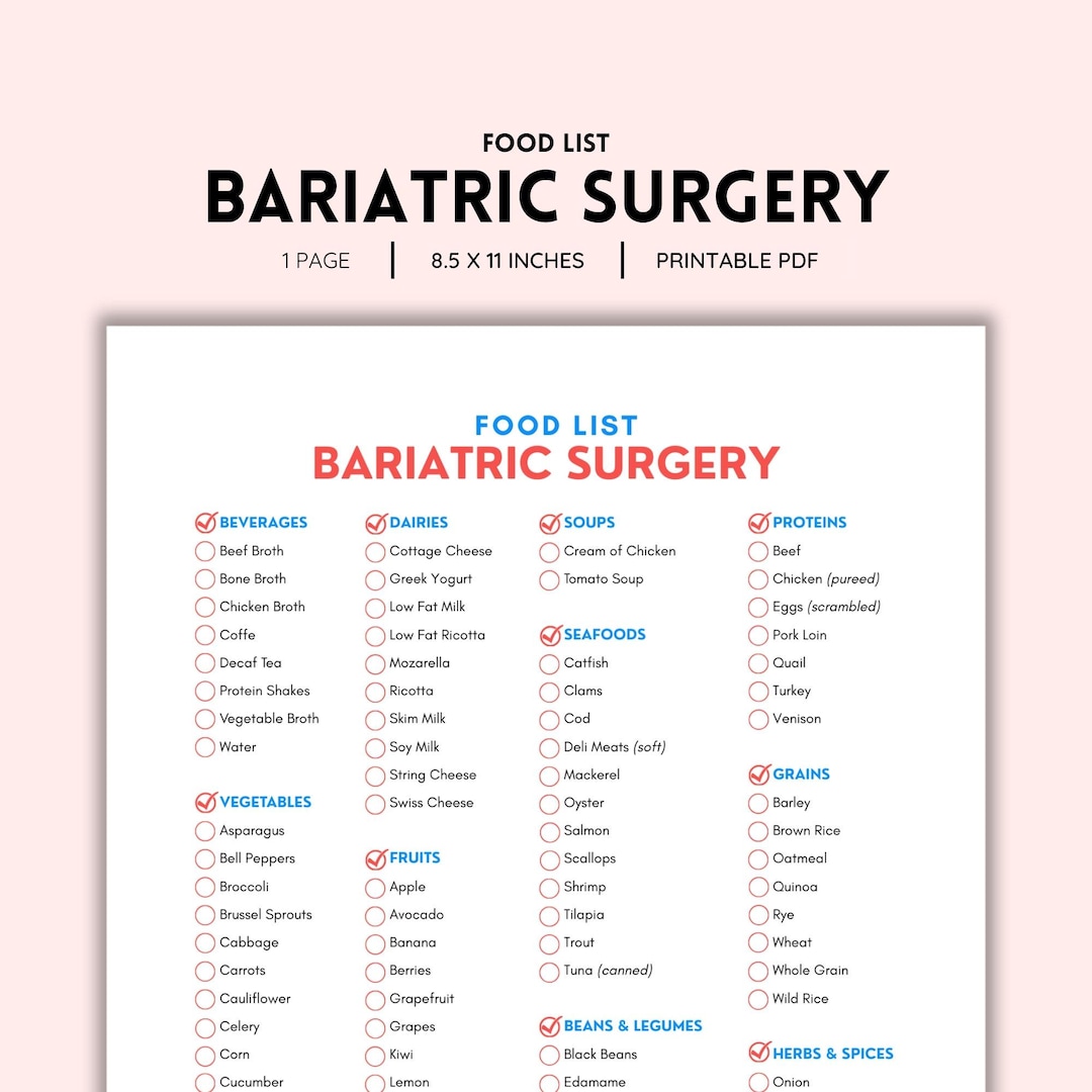 Bariatric Surgery, Bariatric Diet, Post Op Diet, Food List, Shopping ...