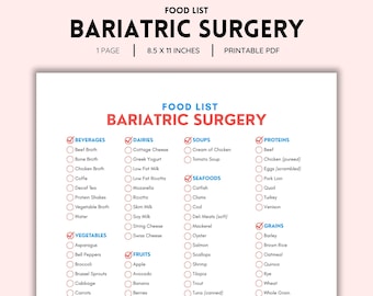 Bariatric Surgery, Bariatric Diet, Post Op Diet, Food List, Food Guide ...