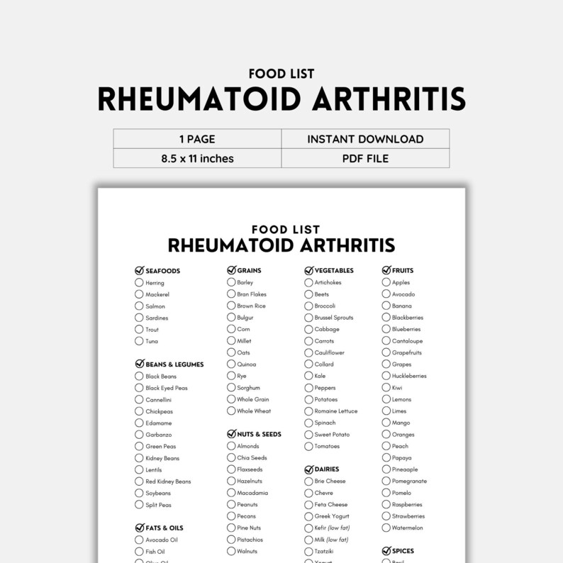 Rheumatoid Arthritis, Food List, RA Foods, Anti Inflammatory Foods ...