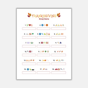 Thanksgiving Emoji, Emoji Pictionary, Thanksgiving Game, Thanksgiving ...