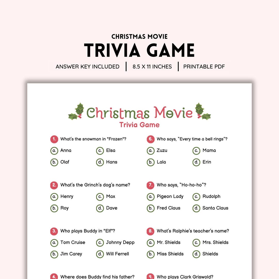 Christmas Movie Trivia, Christmas Movie Game, Christmas Activities ...