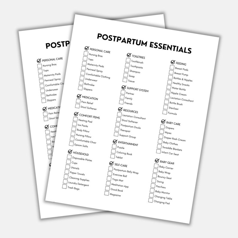 Postpartum Essentials, Postpartum Checklist, Postpartum Care, Mommy to Be, Checklist Printable ...