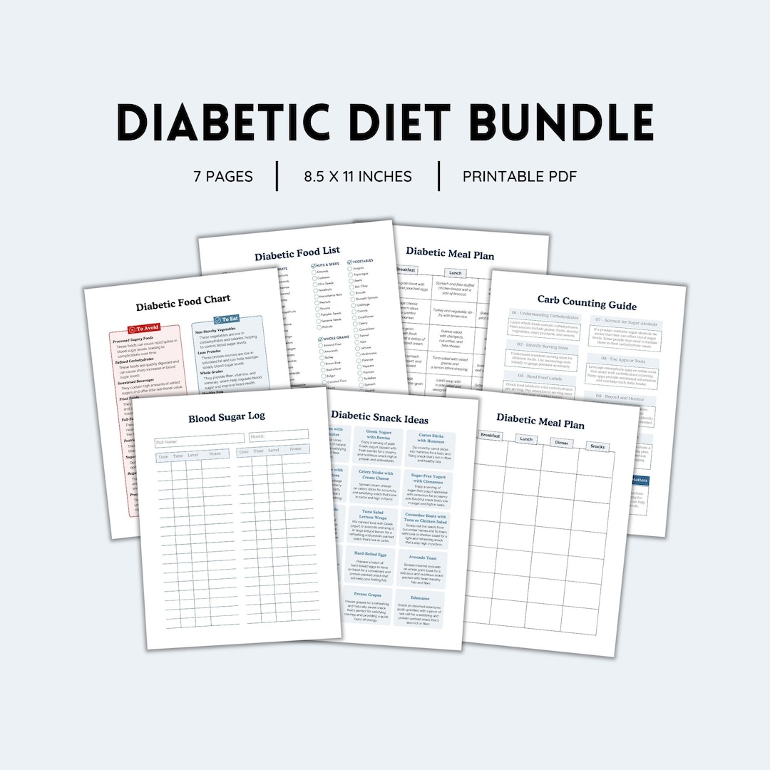 Diabetic Diet, Diabetic Bundle, Food List, Food Chart, Meal Plan, Snack ...