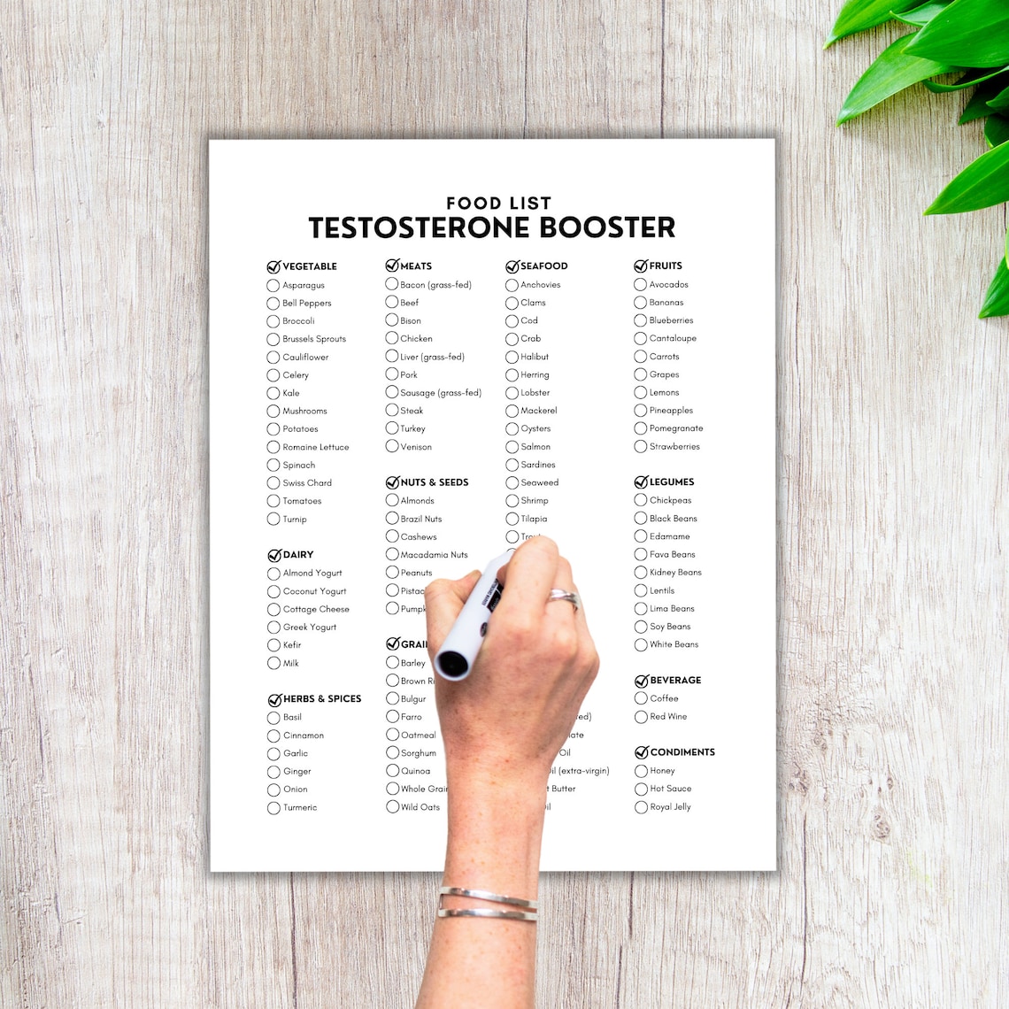 Testosterone Booster Food List Magnesium Rich Foods Grocery - Etsy