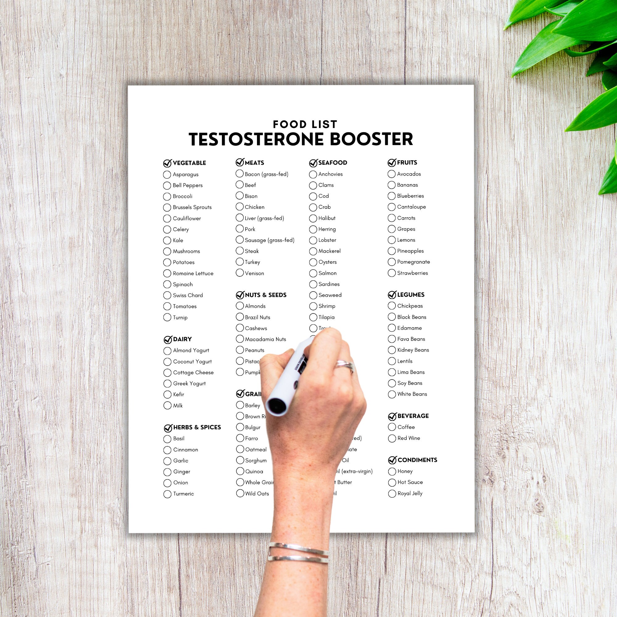 Testosterone Booster Food List Magnesium Rich Foods Grocery - Etsy