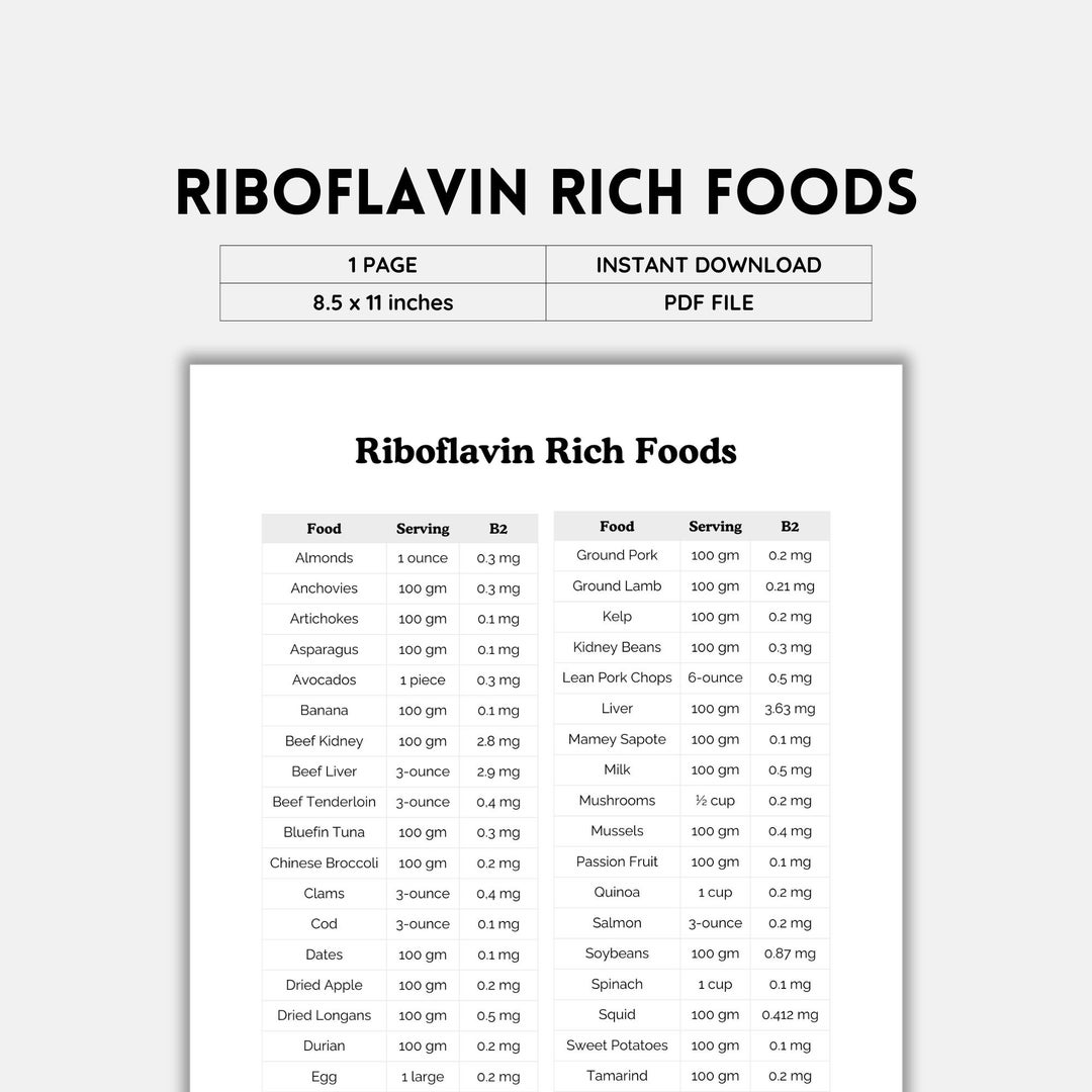 Riboflavin, Vitamin B2, Rich Foods, Food List, Riboflavin Sources ...