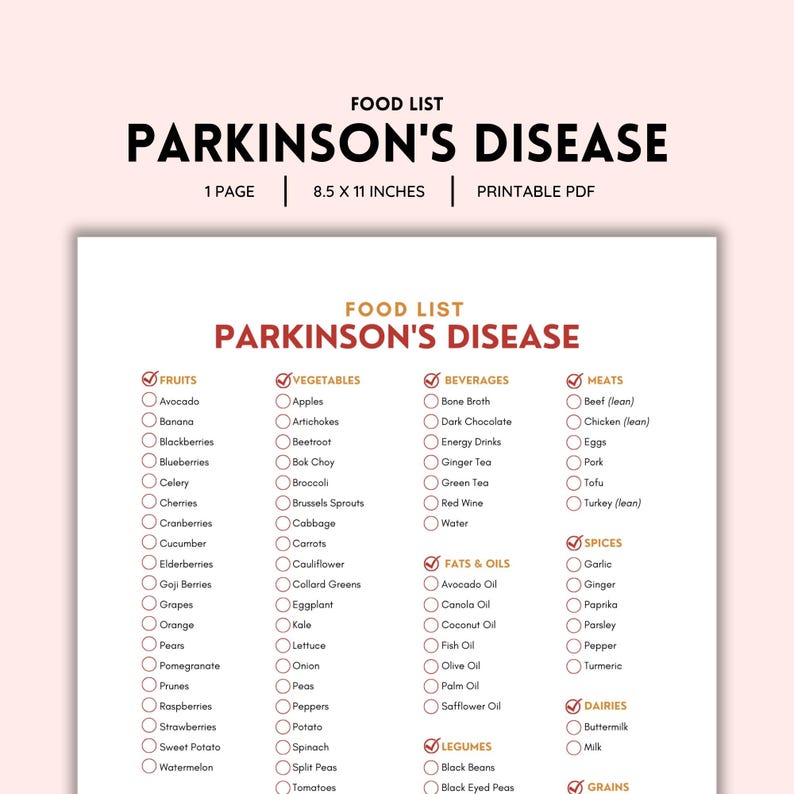 Parkinson's Disease, Food List, Grocery List, Food Guide, Foods to Eat ...