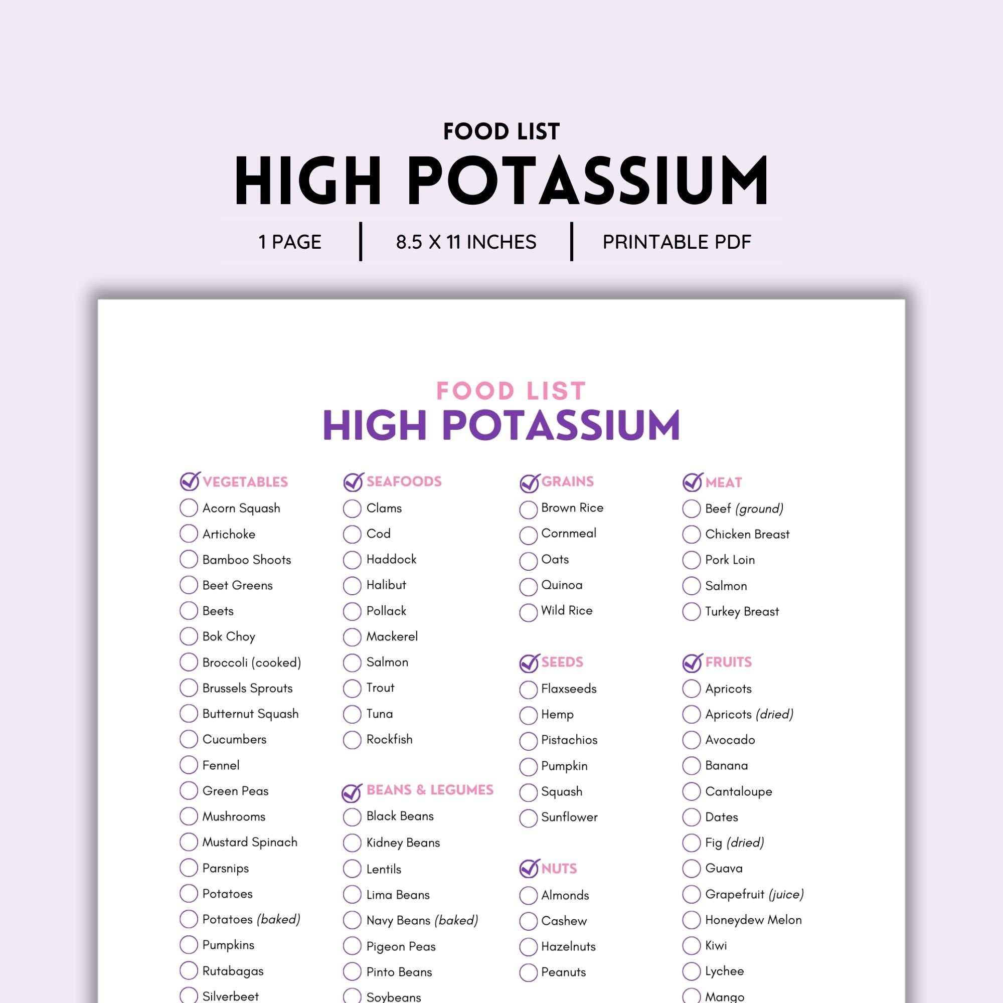 High Potassium, Food List, Potassium Foods, Potassium Rich Foods ...