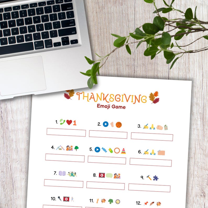 Thanksgiving Emoji, Emoji Pictionary, Thanksgiving Game, Thanksgiving ...