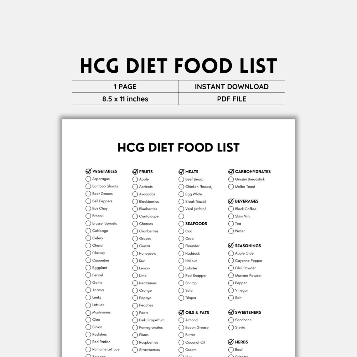 HCG Diet, Food List, Grocery List, Food Guide, List Printable, Shopping ...