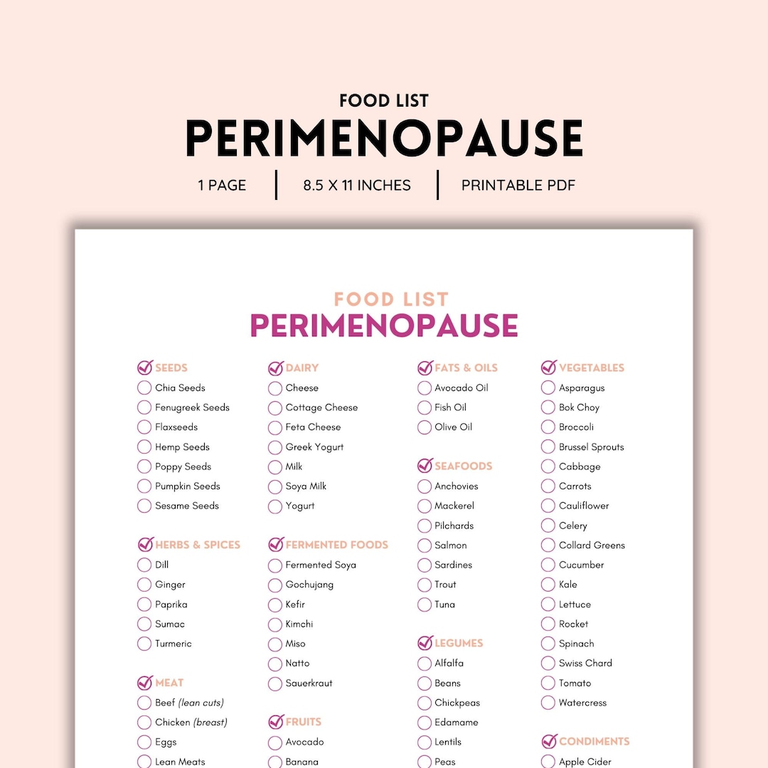 Perimenopause Diet, Food List, Perimenopausal Foods, Anti-inflammatory ...