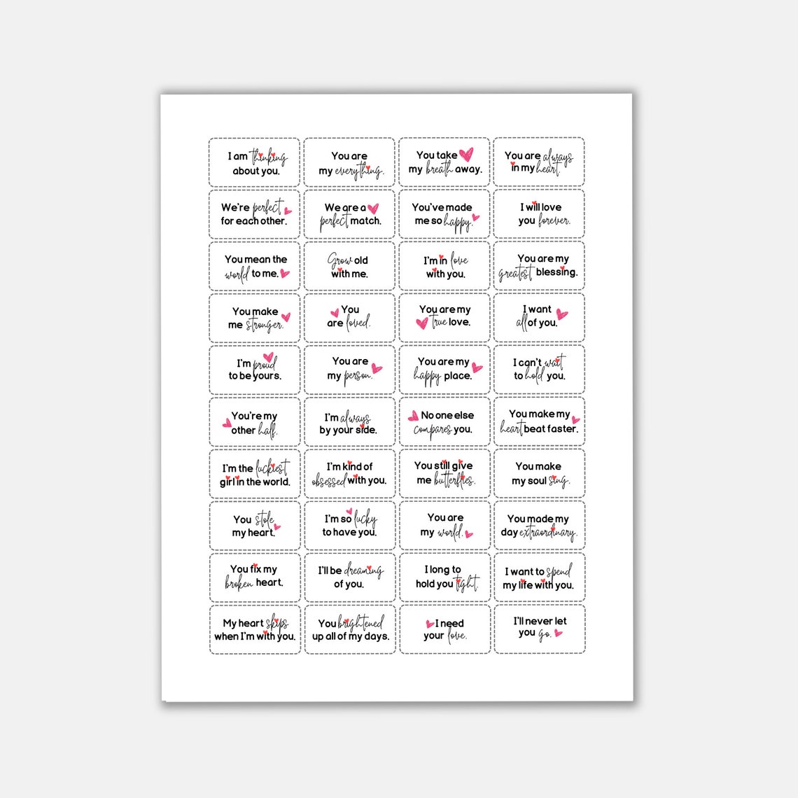 Love Notes for Him, Printable Love Notes Card, Mini Love Messages ...