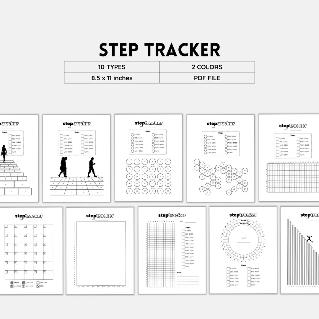 PRINTABLE Step Tracker Step Log Walking Journal Daily Step - Etsy