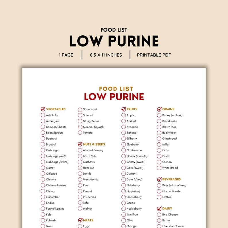 Low Purine Diet, Low Purine Foods, Gout Diet, Joint Pain Relief ...