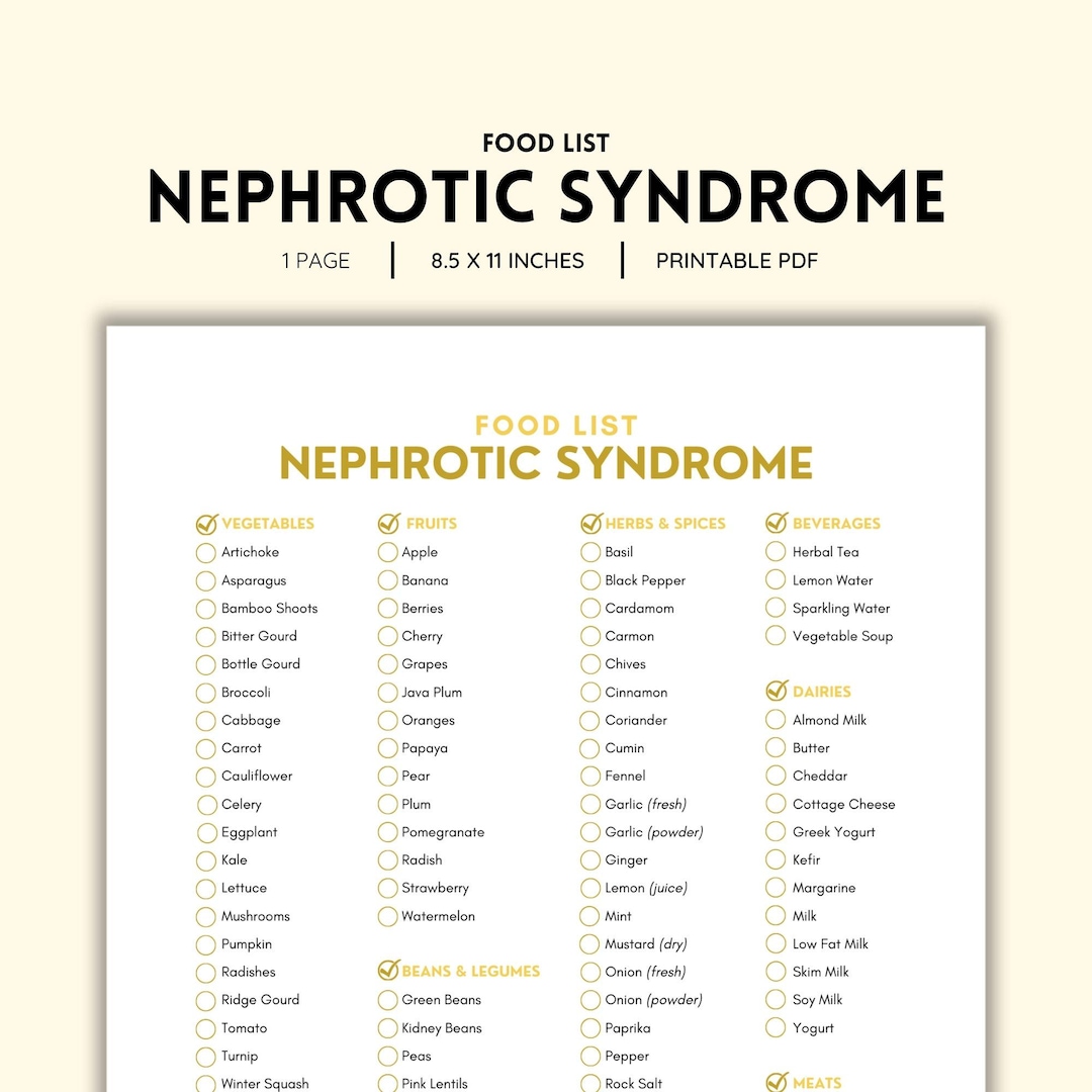 Nephrotic Syndrome, Food List, Kidney Friendly Foods, Nephrotic ...