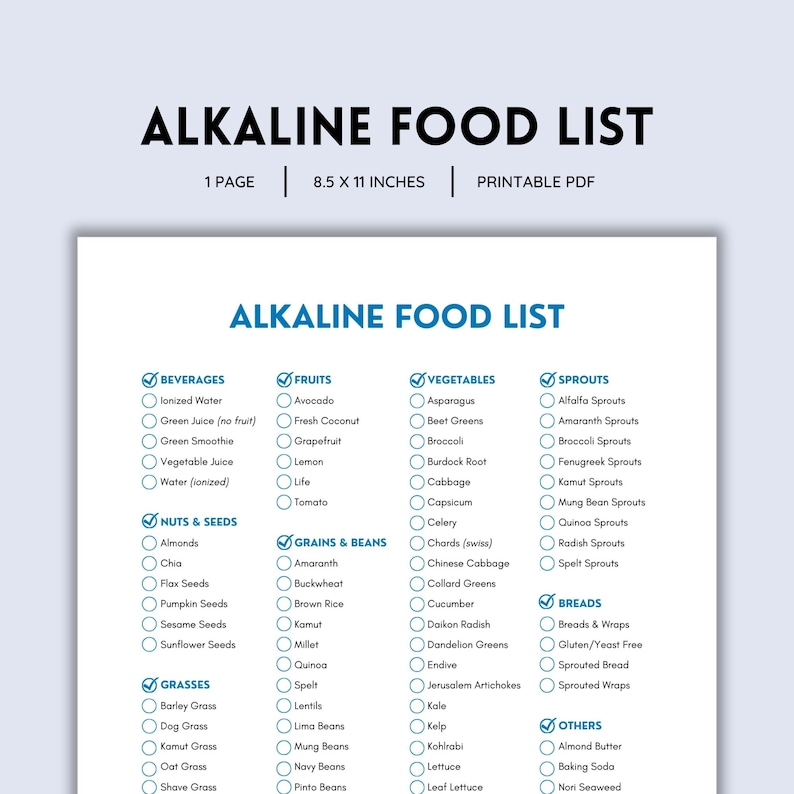 Alkaline Food List, Grocery List, Alkaline Herbs, Shopping List, Food List, Diabetic Food List ...