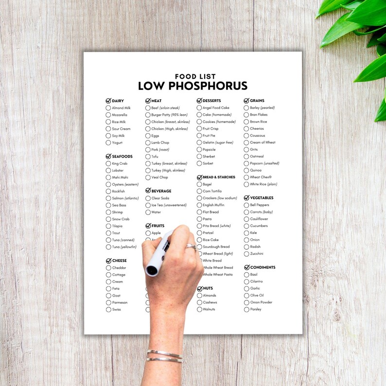 Low Phosphorus, Food List, Grocery List, Shopping List, Low Phosphorus ...