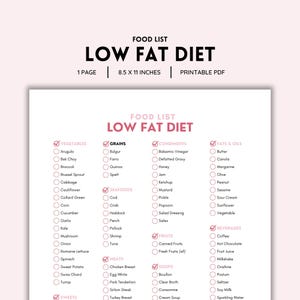 Low Fat Diet, Food List, Low Fat Foods, Grocery List, Shopping List ...