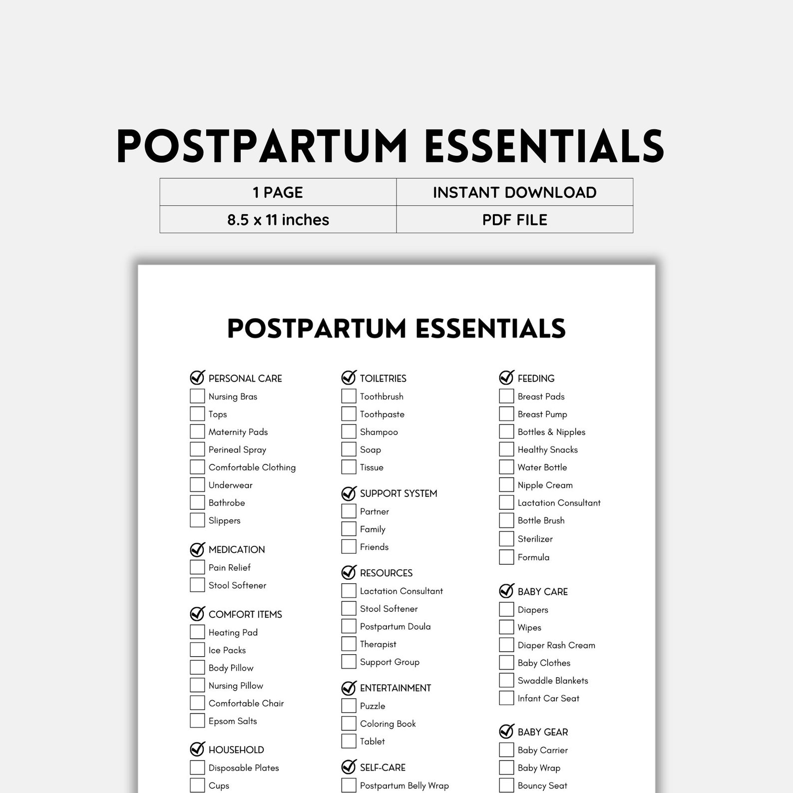 Postpartum Essentials, Postpartum Checklist, Postpartum Care, Mommy to ...