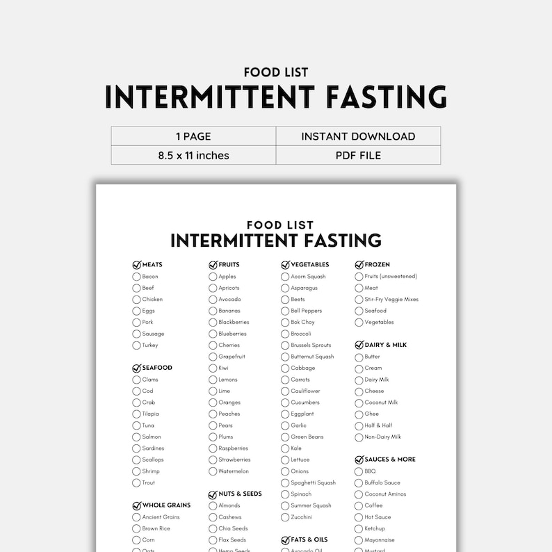 Intermittent Fasting, Intermittent Fasting Guide, Food List, Foods to ...