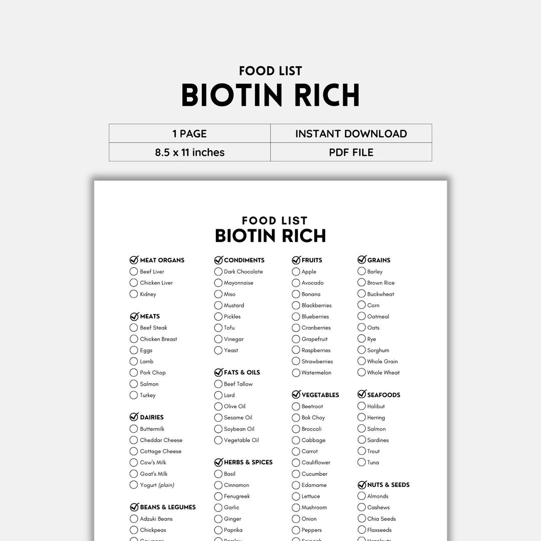 Biotin Rich Foods, Vitamin B7, Food List, High Biotin Foods, Food Chart ...