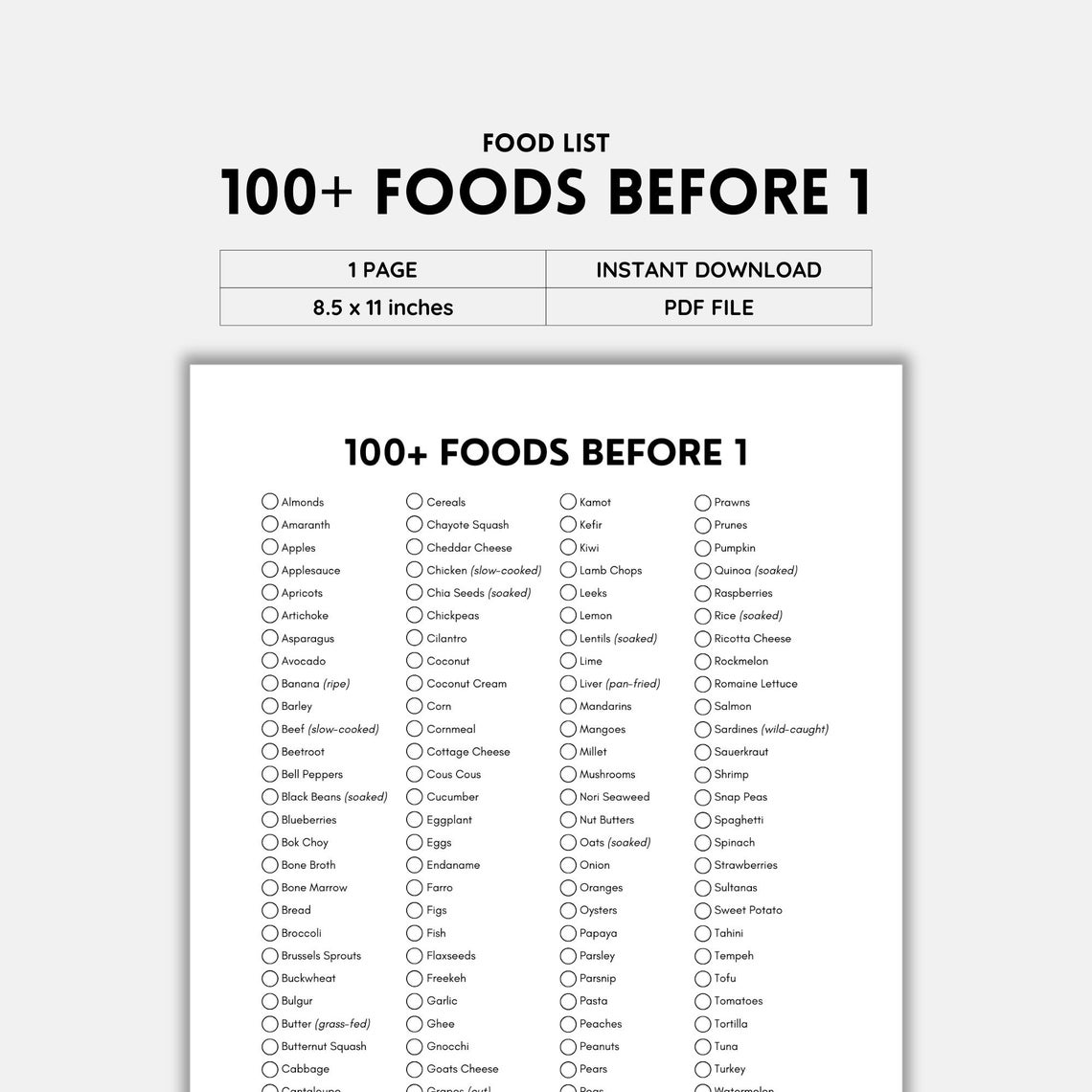 100 Foods Before 1, Baby Food, Food List, Baby First Foods, 100 First ...