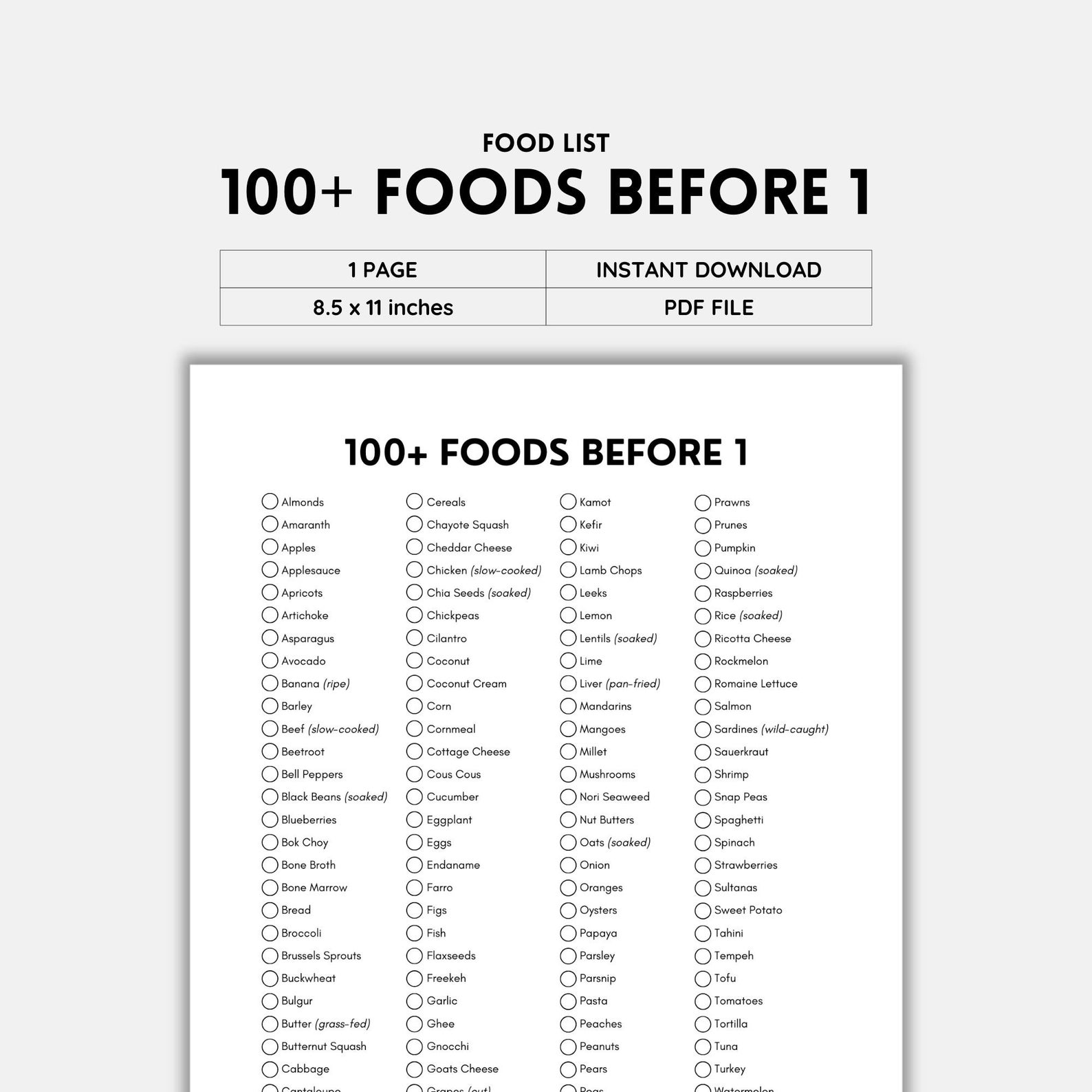 100 Foods Before 1, Baby Food, Food List, Baby First Foods, 100 First ...