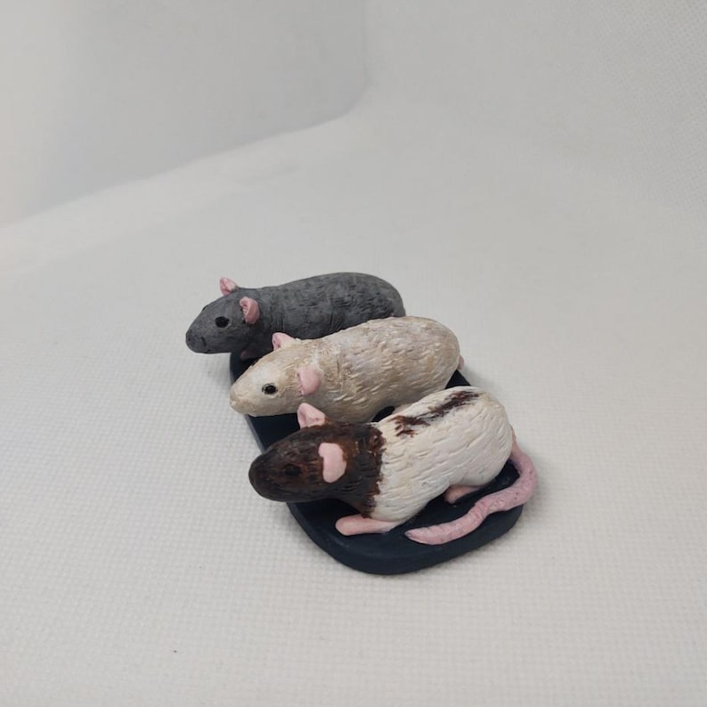 Rat Miniature Sculpture, Realistic Rat, Polymer Clay Rat Figurine ...