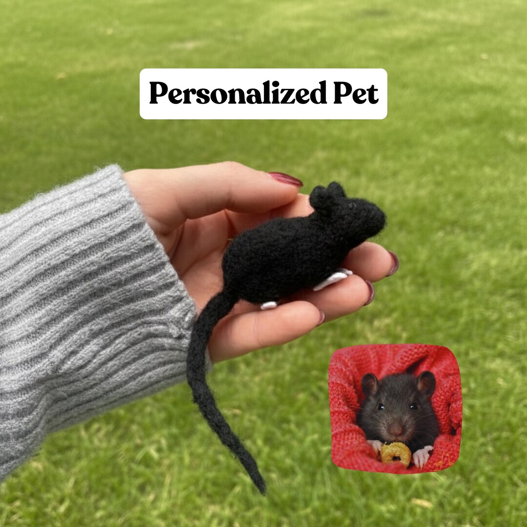 Mini Rat Figurine: Felted Mouse Portrait From Photo, Personalized Pet ...