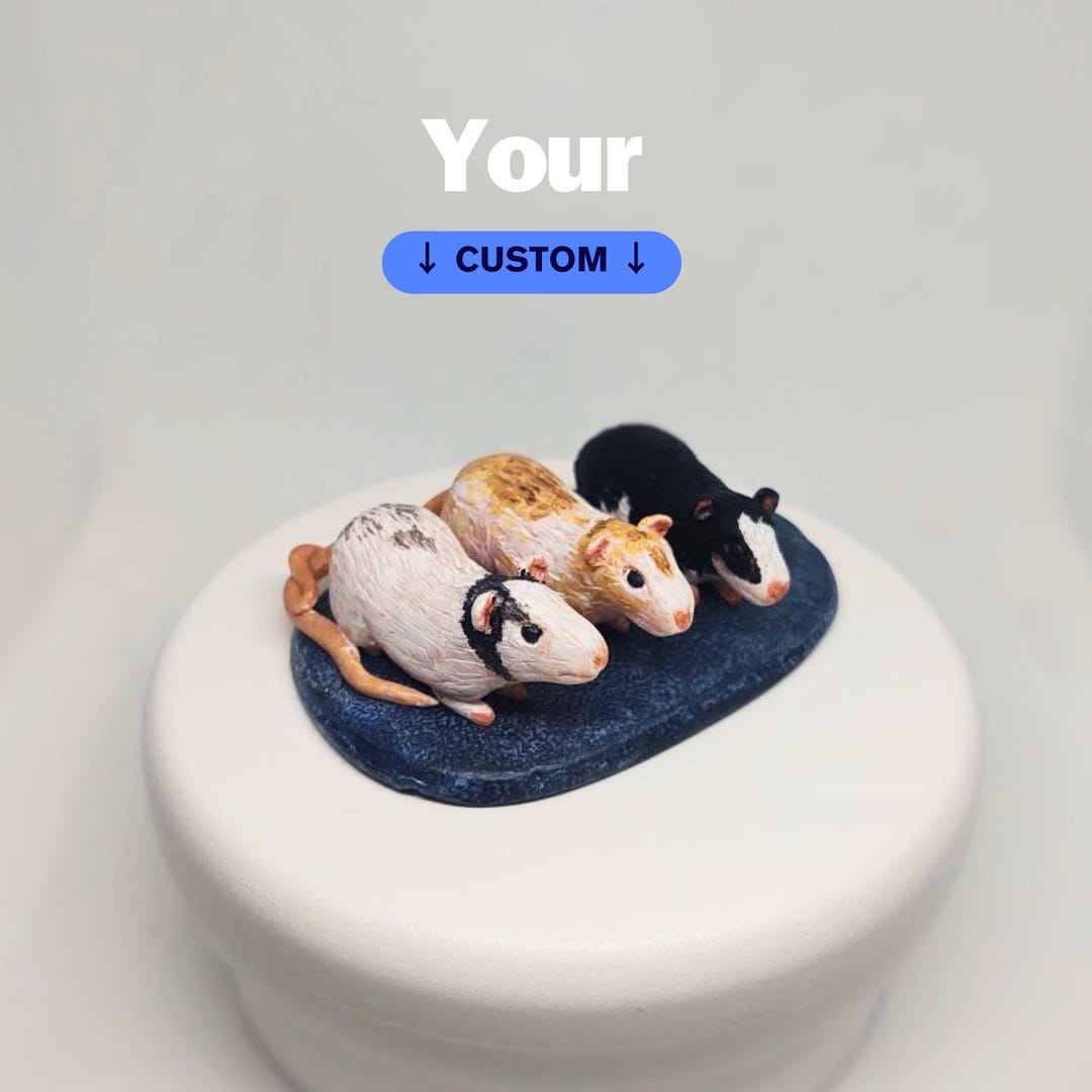 Personalized Rats Clay Sculpture, Custom Rats Figurine, Cute Mouse ...