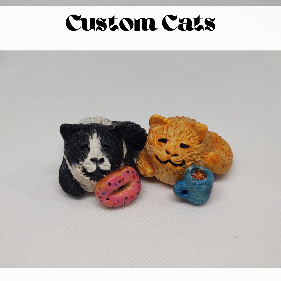 Custom Miniature Cats, Cat Figurines, Cats Memorial Gifts, Kawaii Cats ...