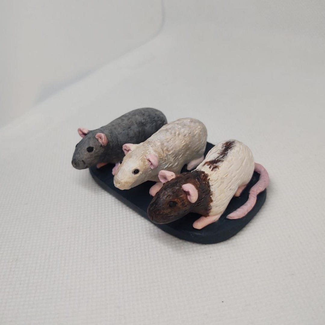 Custom Rat Mini Sculpture, Rat Figurines, Mouse Figurines, Custom Clay ...