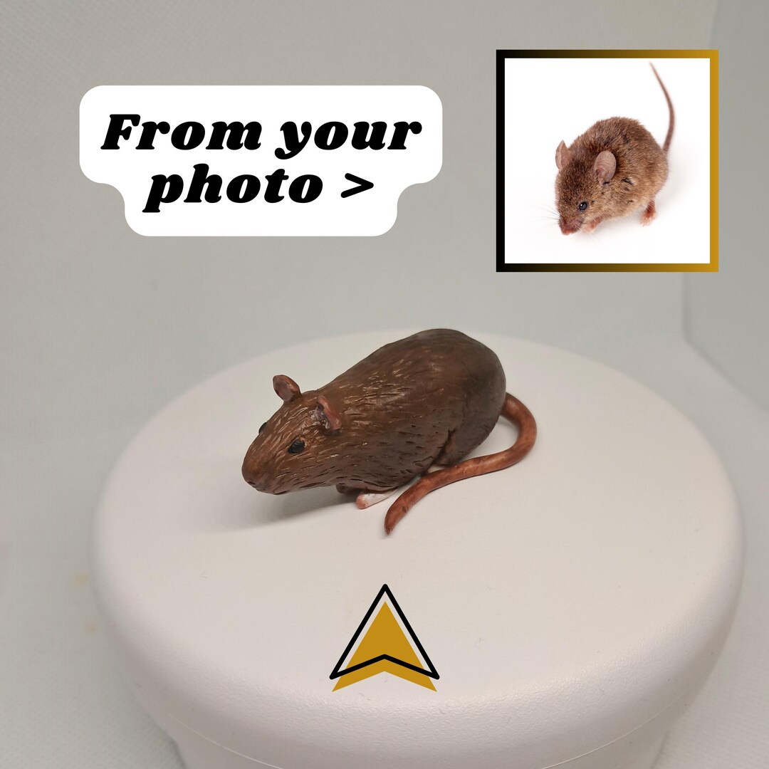 Clay Rat Sculpture, Memorial Rat Figurine, Miniature Mouse Keepsake ...