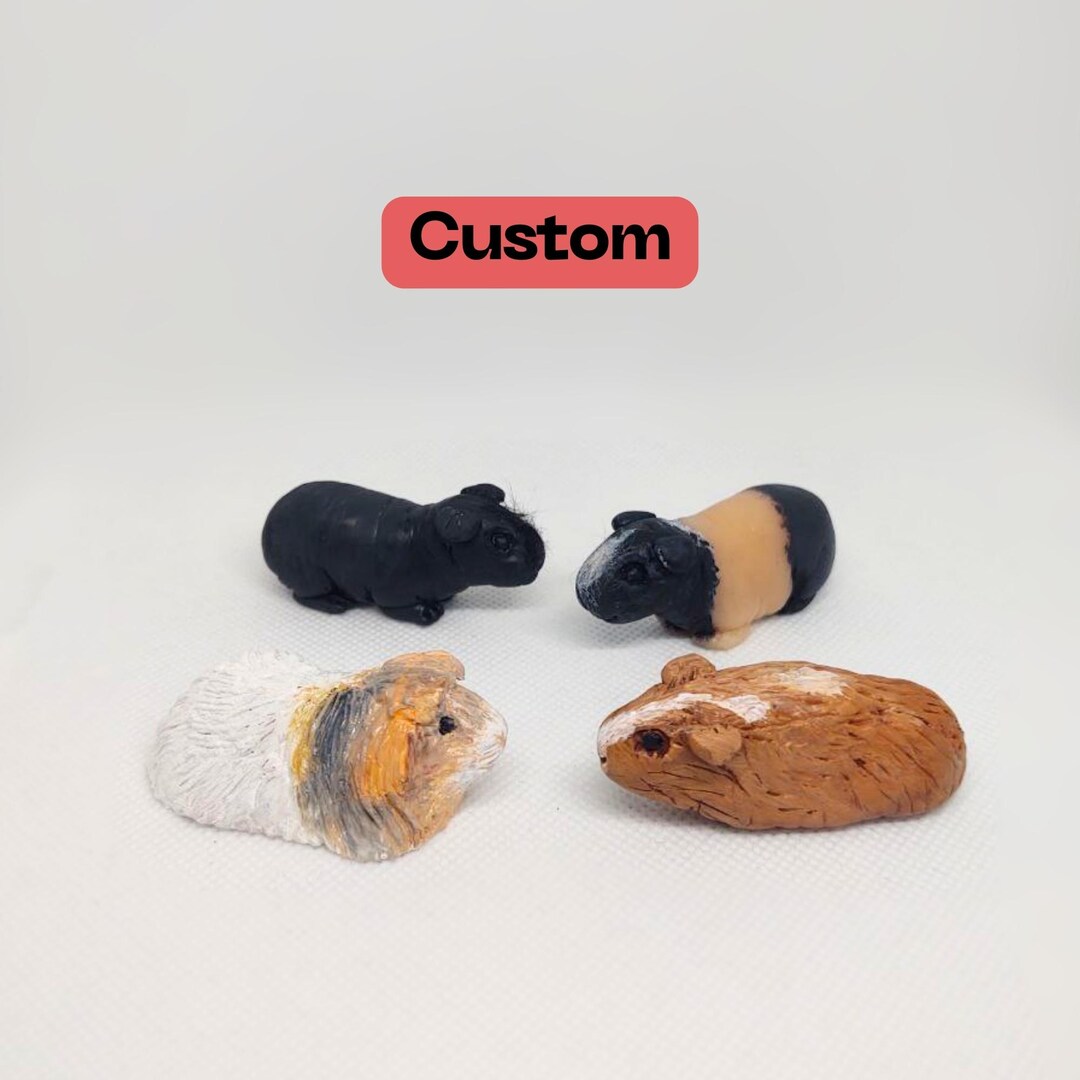 Custom Handmade Clay Guinea Pig Figure - Unique Pet Sculpture ...