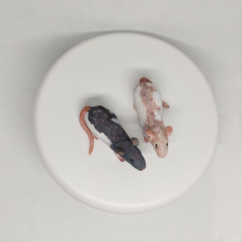 Rat Miniature Sculpture, Realistic Rat, Polymer Clay Rat Figurine ...