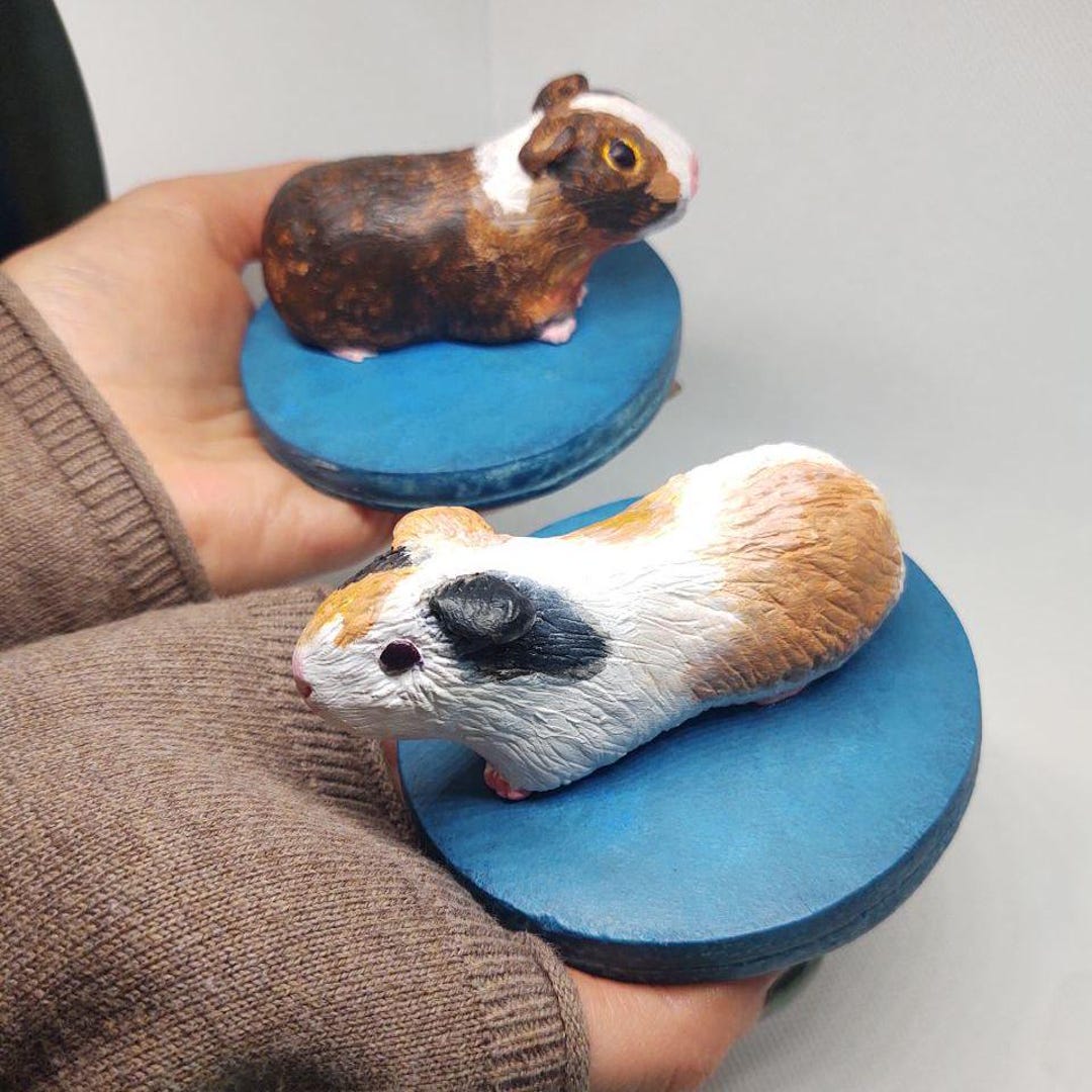Custom Polymer Clay Guinea Pig Portrait: Miniature Pet Sculpture - Etsy