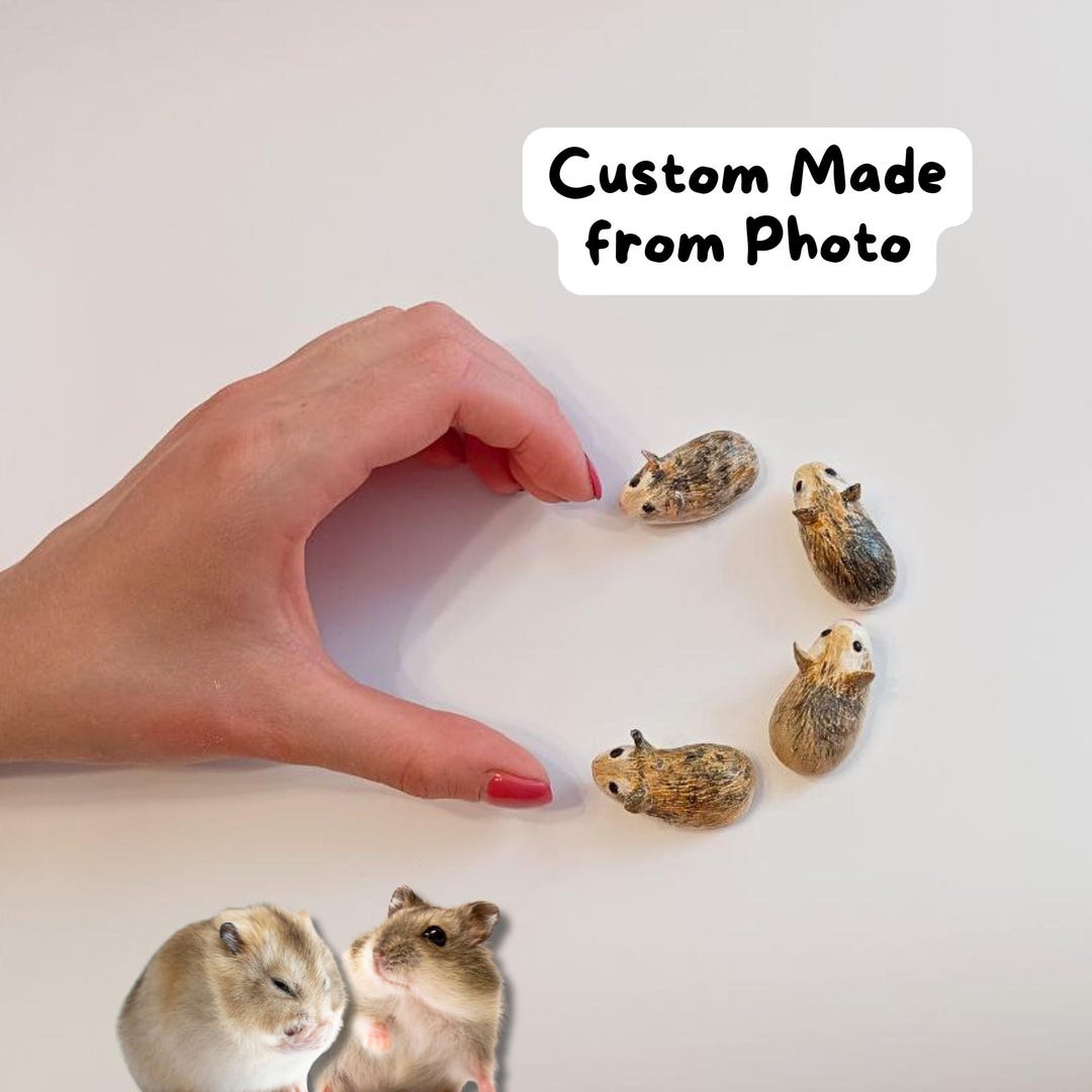 Miniature Hamster Figurine, Personalized Clay Sculpture, Pet Memorial ...