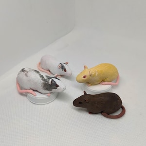 Rat Miniature Sculpture, Realistic Rat, Polymer Clay Rat Figurine ...