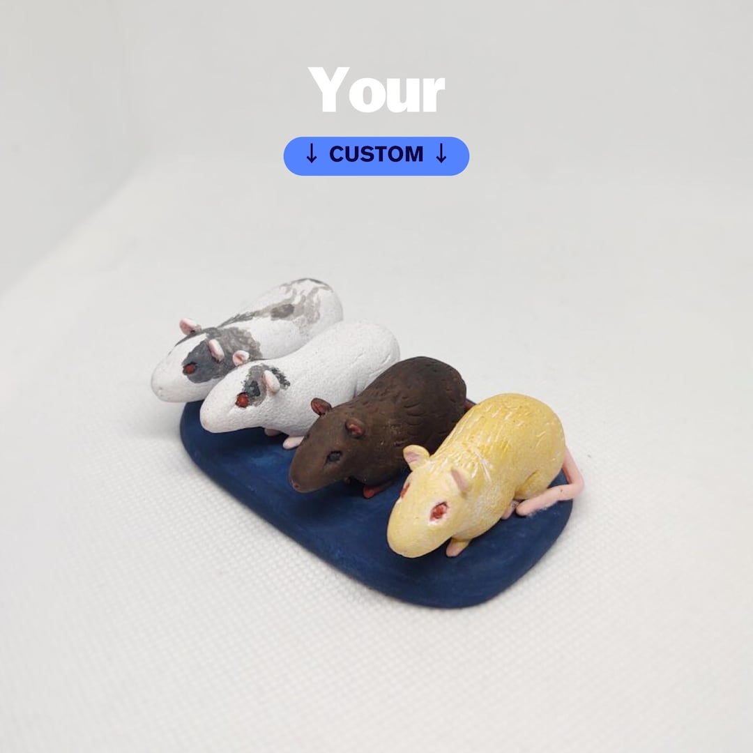 Polymer Clay Rat, Customizable Mouse Sculpture, Custom Rat, Realistic ...
