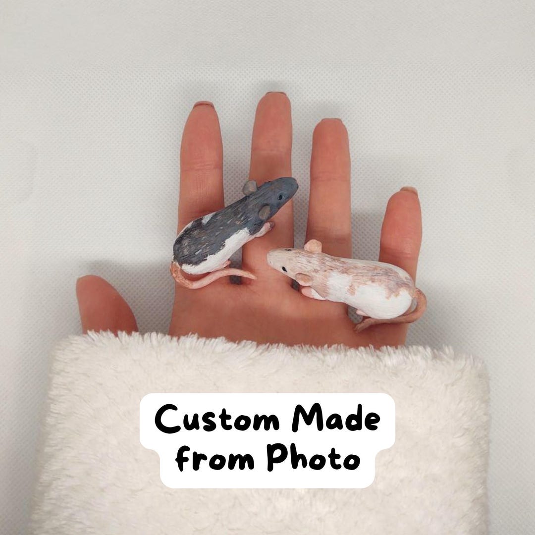 Custom Rat Figurine: Handmade Polymer Clay Pet Sculpture - Etsy