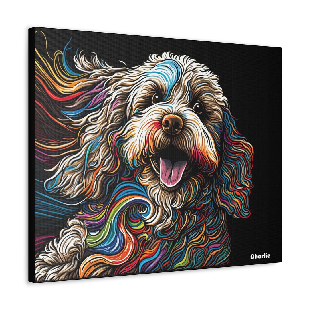 Personalized Pet Cockapoo Art Canvas, Dog Canvas, Abstract Art, Custom ...