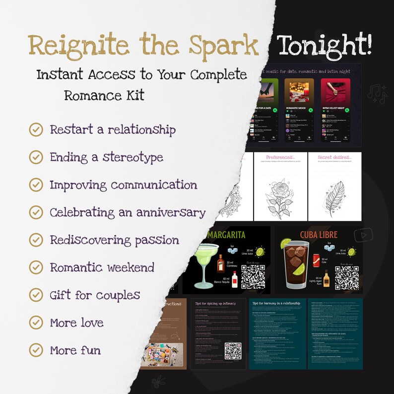 Couples Reconnect Kit, Date Night Games & Playlist (instant Download ...