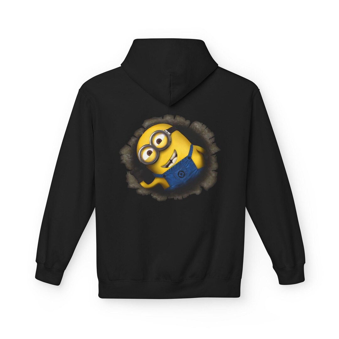 Minion-themed Soft Fleece Hoodie for Kids and Adults, Cozy Sweatshirt ...