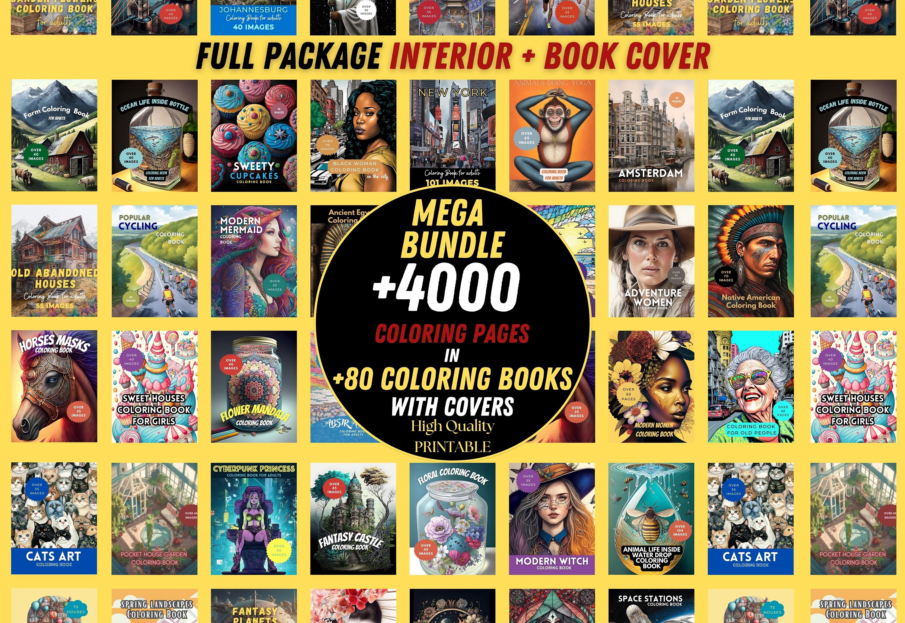Full Collection 4000 Coloring Pages in 80 Coloring Books Bundle ...