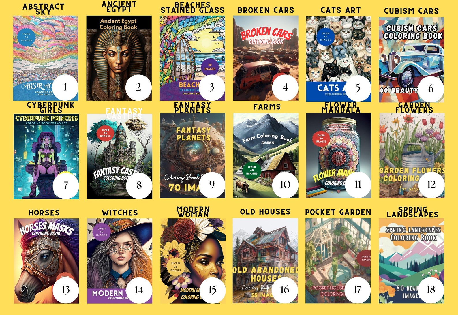 Full Collection 4000 Coloring Pages in 80 Coloring Books Bundle ...