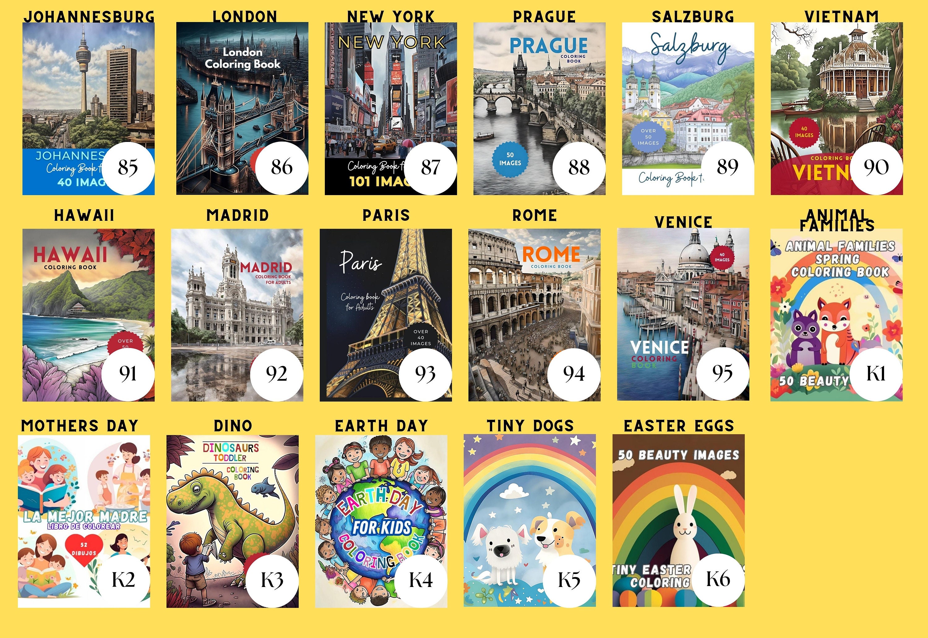 Full Collection 4000 Coloring Pages in 80 Coloring Books Bundle ...