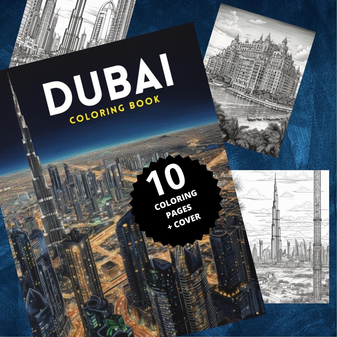 10 Dubai Coloring Pages Coloring Pages Adult Coloring Books - Etsy México