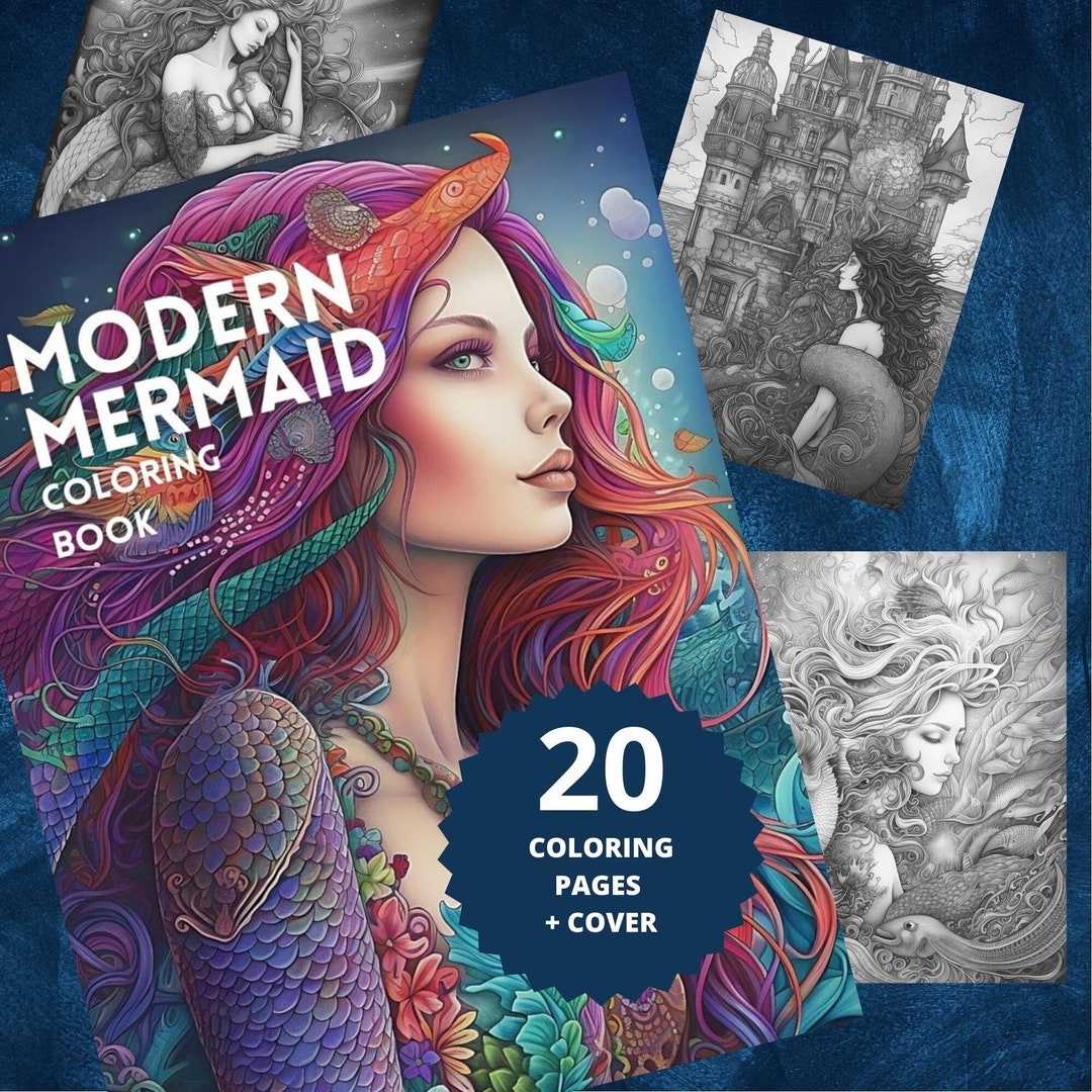 Dreamy Mermaids Girls: A 20 Page Coloring Book for Adults and Children ...